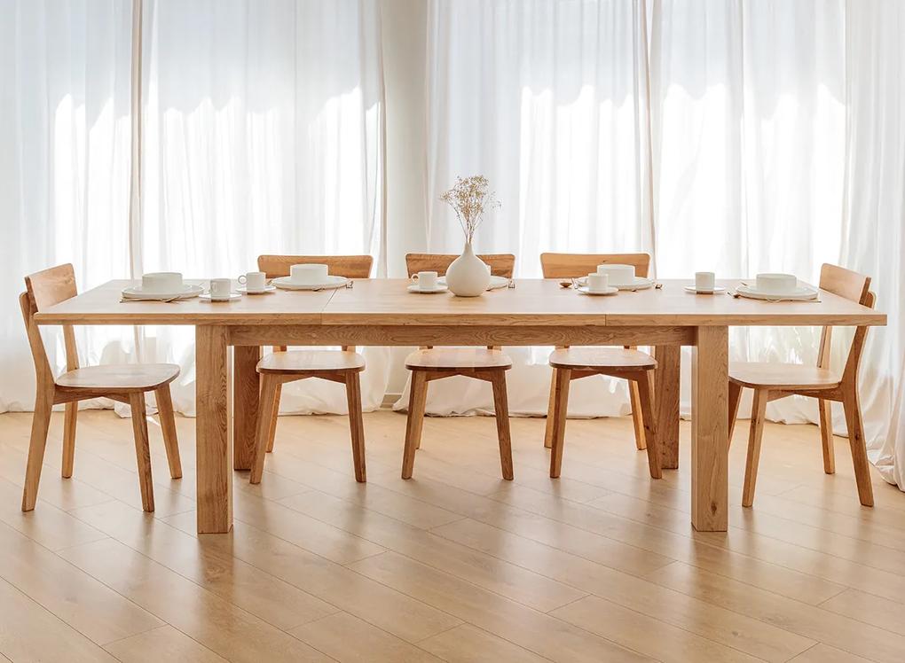 Bílý nábytek Jídelní stůl Grossi 90x140 cm, rozkládací, Dub, masiv