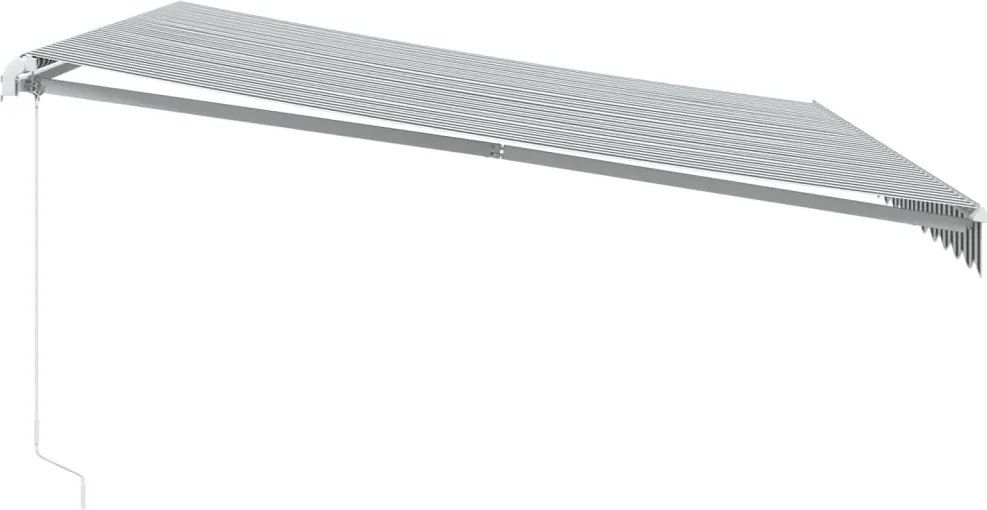 Ručně zatahovací markýza antracitová a bílá 450 x 350 cm 3215796