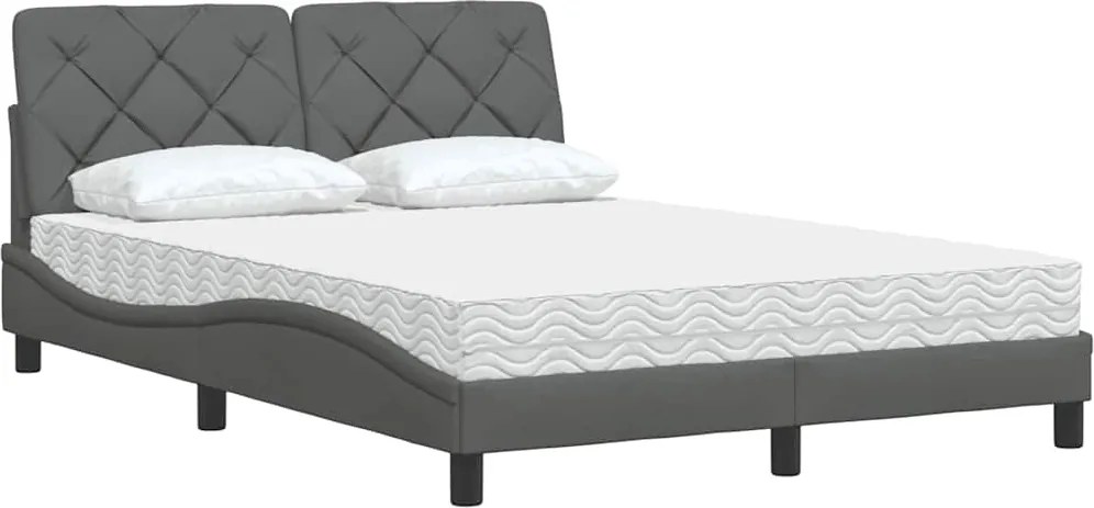 Postel s matrací tmavě šedá 120 x 200 cm textil 3310728
