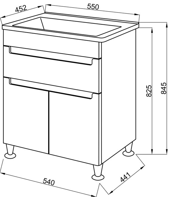 Lavedo Eliba Credo S 55 koupelnová skříňka s umyvadlem z litého mramoru