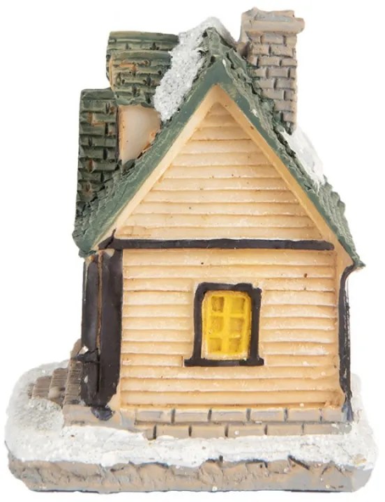 Zasněžený dekorační domeček s LED světýlky Hoefkens – 5x5x6 cm