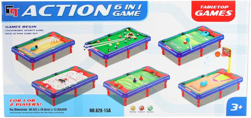 _Ostatní 1_ Hra velká stolní sada sportovních her 6v1 plast *SPOLEČENSKÉ HRY* 64483