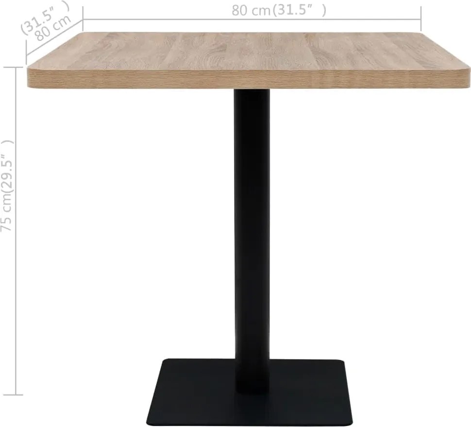 Bistro stolek MDF a ocel čtvercový 80 x 80 x 75 cm 245614