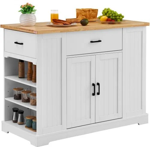 Kitchen Island Vozík Úložná skříňka Servírovací vozík se zásuvkou a policemi