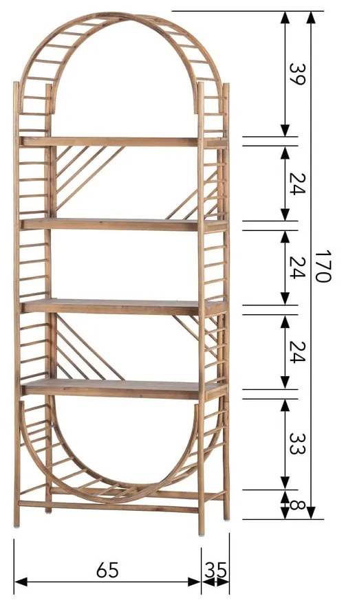 Bambusový regál v přírodní barvě 65x170 cm OriEnt – Basiclabel