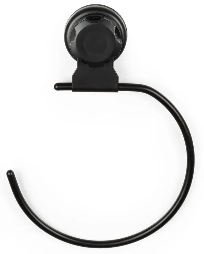 Černý samodržící nástěnný držák na osušky Compactor Bestlock Black Belt And Towel Support
