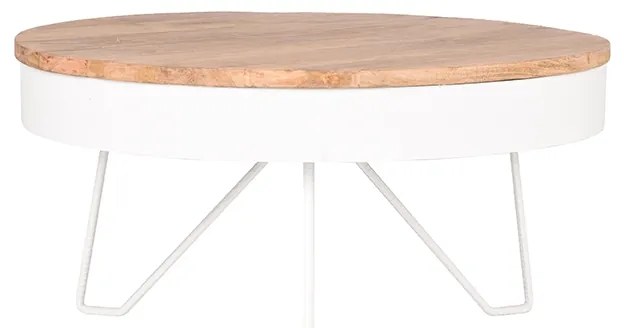 LABEL51 konferenční stolek SARAN světlý (bílá) ø80 cm Color: White YS-22.079