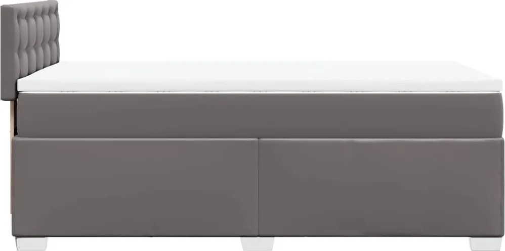 Box spring postel s matrací šedá 80 x 200 cm umělá kůže 3286098