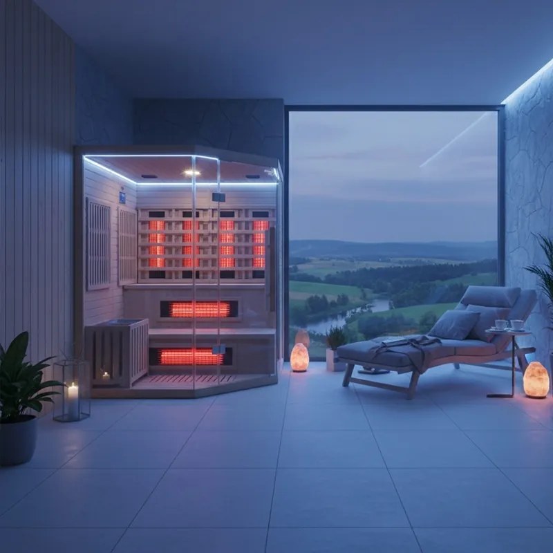 BPS-koupelny Kombinovaná sauna 2v1 - Infrasauna + finská sauna 150x150, 4-5 osob