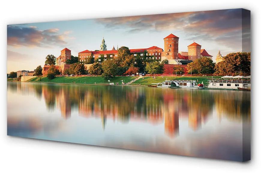 Obrazy na plátně Krakow hrad řeka 125x50 cm