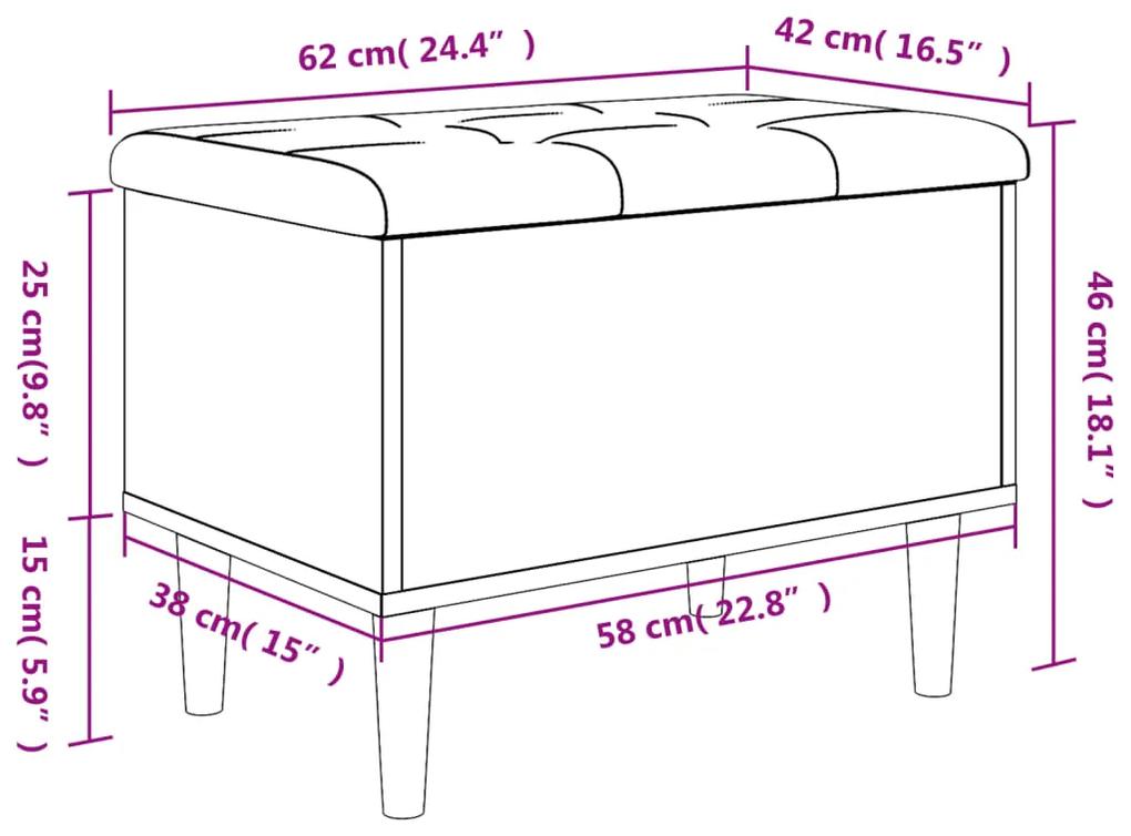 Úložná lavice kouřový dub 62 x 42 x 46 cm kompozitní dřevo - Default Title