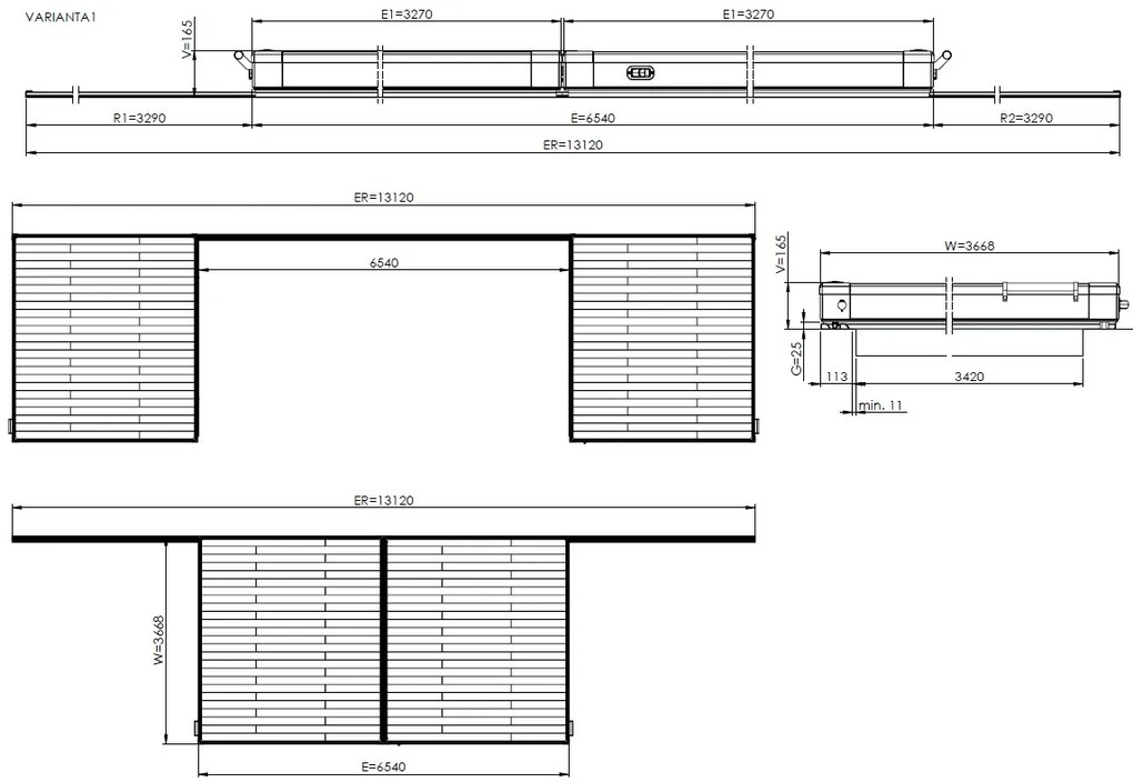 BERGEN Terasové zastřešení bez krytiny