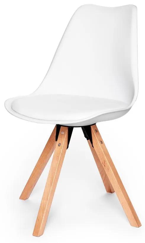 Sada 2 bílých židlí s podnožím z bukového dřeva Bonami Essentials Gina