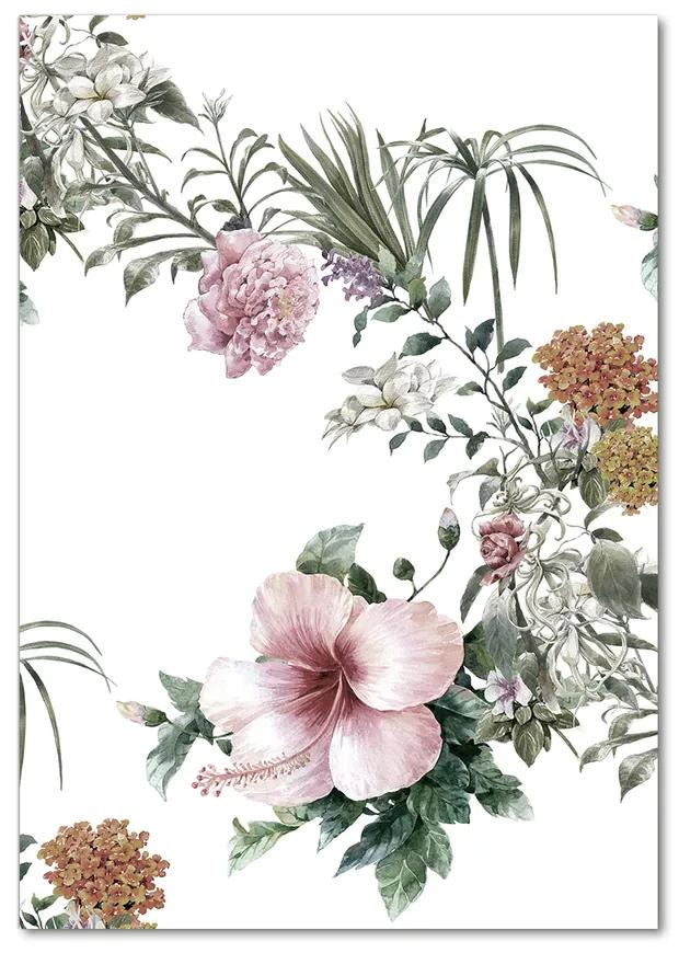 Wallmuralia Fotoobraz na skle Tropické květiny 70x100 cm