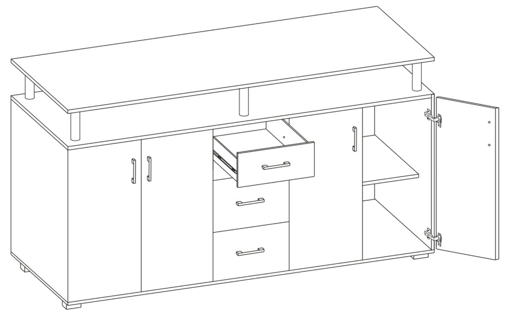 Sconto Komoda LENNI bílá/beton