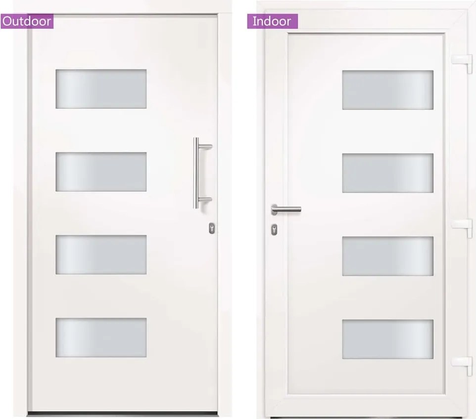 Vchodové dveře hliník a PVC bílé 110 x 210 cm 3056820