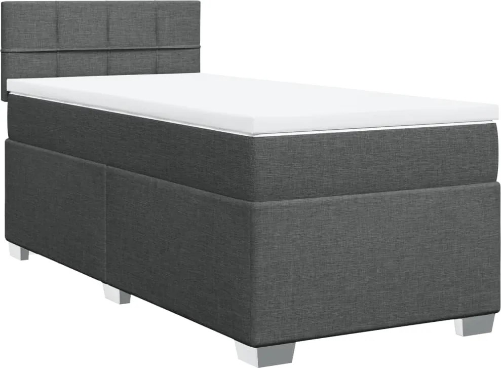 Box spring postel s matrací tmavě šedá 100 x 200 cm textil 3288100