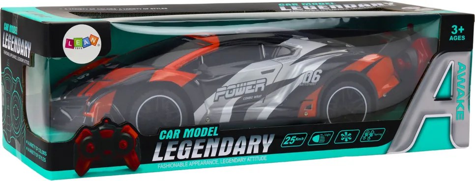 LEAN Toys Sportovní dálkově ovládané auto RC v měřítku 1:10, oranžové, rychlost 25 km/h