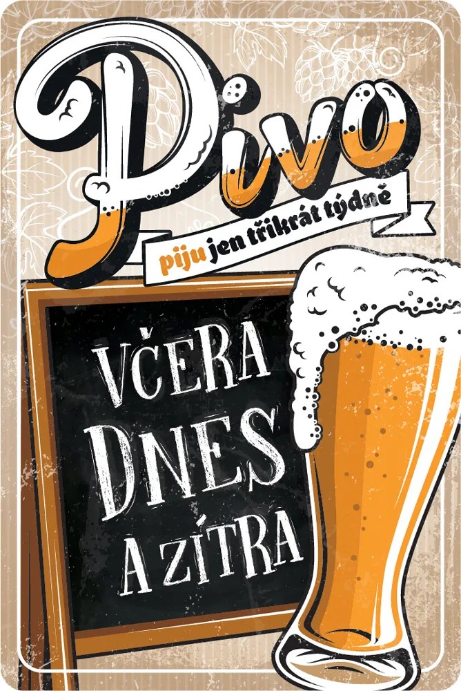 Postershop Plechová cedule: Pivo - 20x30 cm