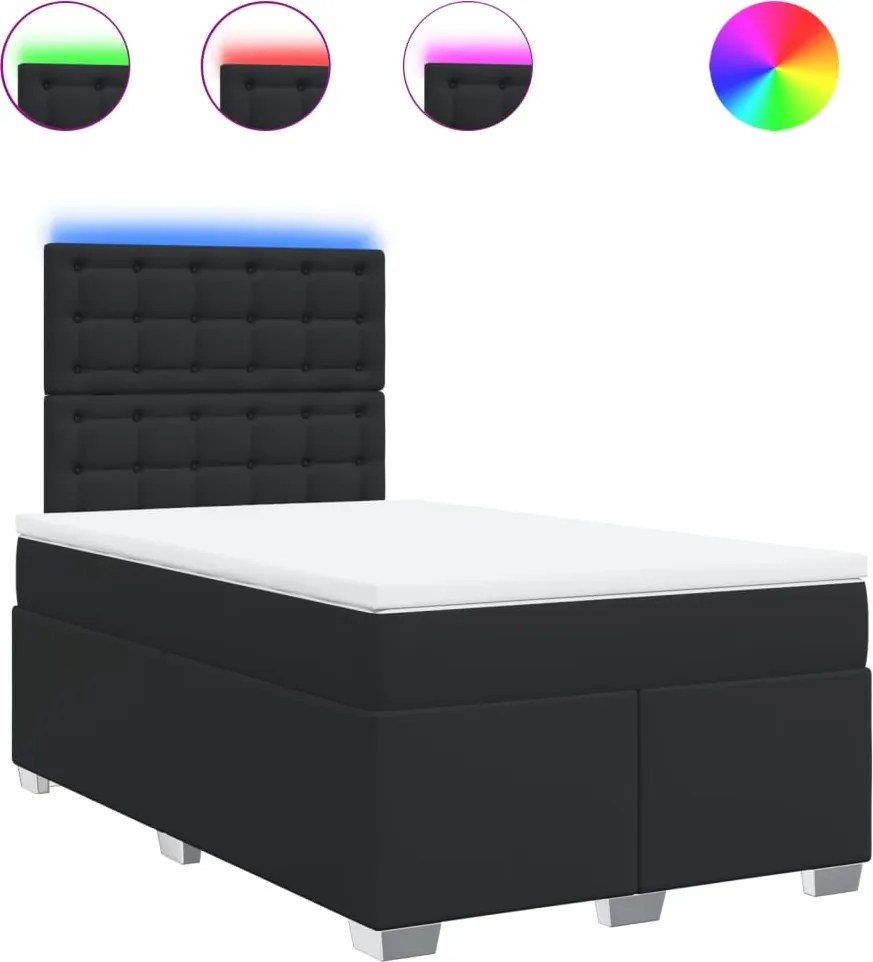 Box spring postel s matrací černá 120 x 200 cm umělá kůže 3293016
