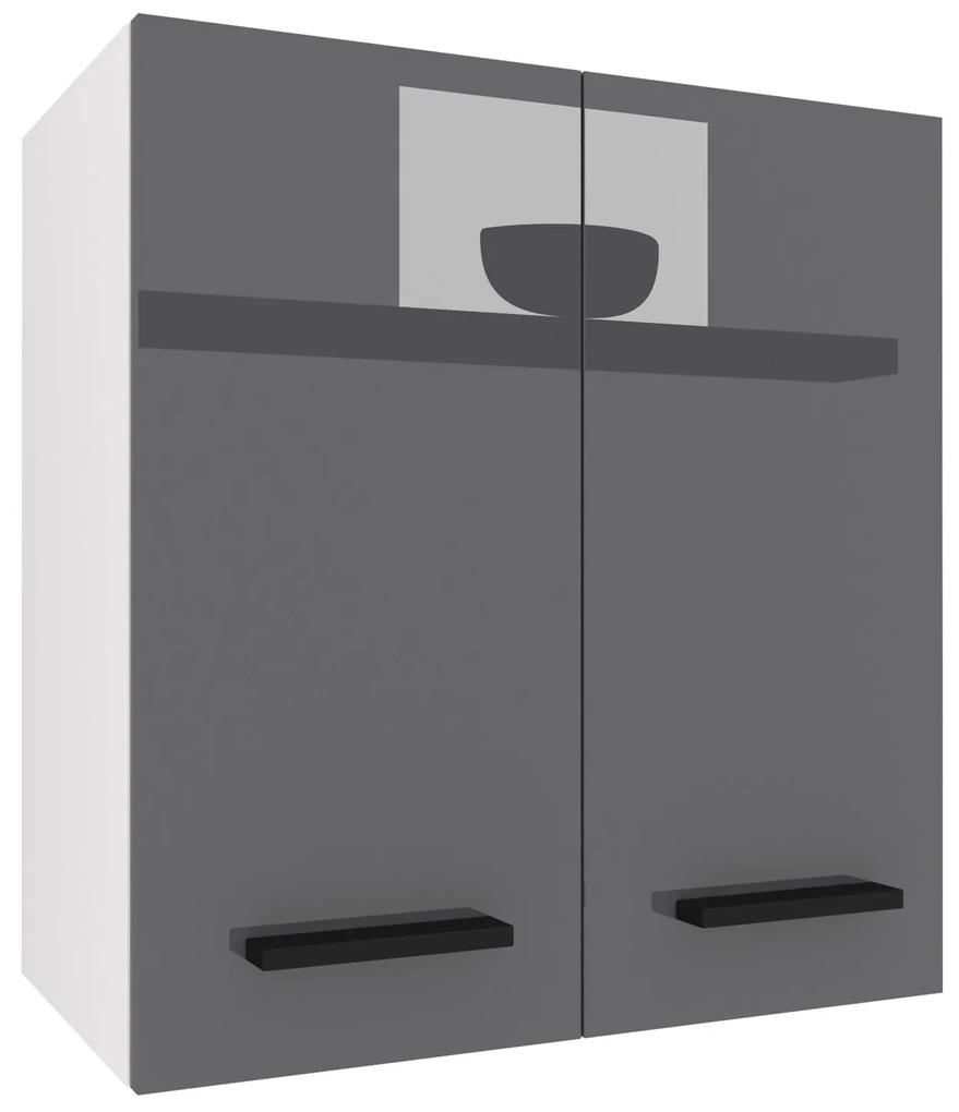 Kuchyňská skříňka Belini horní 60 cm šedý lesk  INF SG2-60/3/WT/S/0/B1