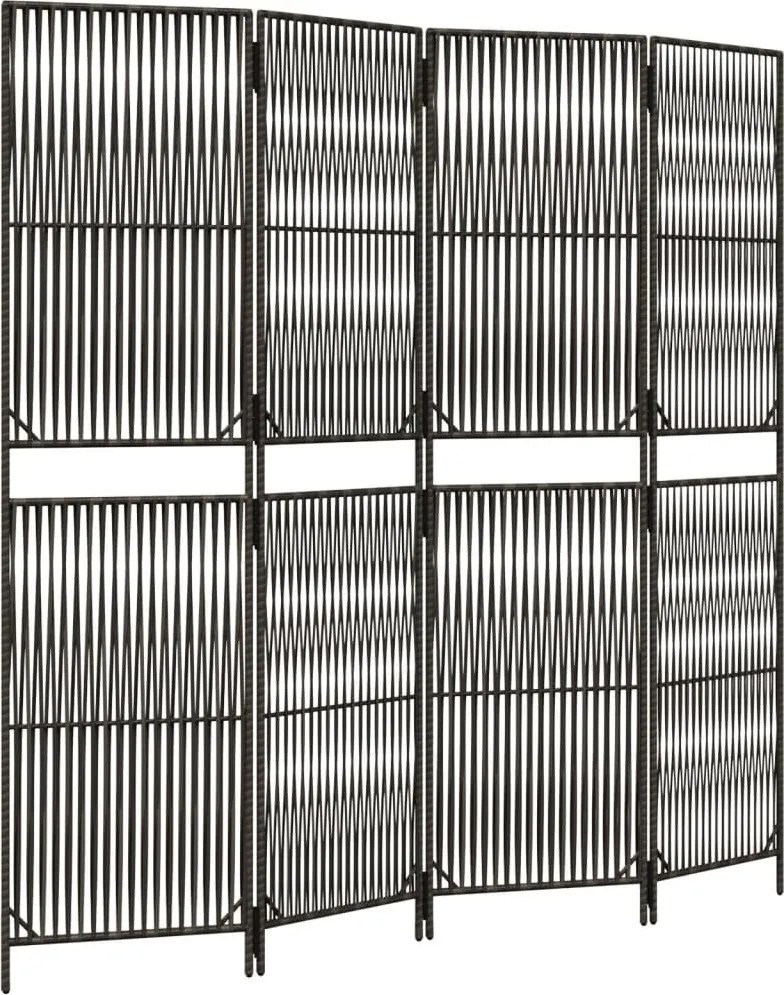 vidaXL Dělicí stěna 4 panely polyratan [365377] Barva: Šedá