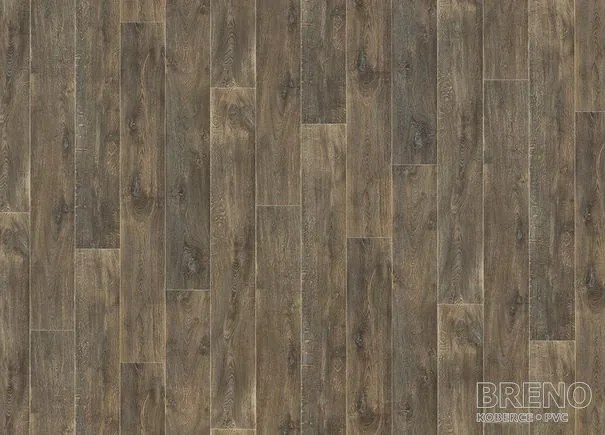 Breno PVC TOPTEX Texas Oak 620D – tmavě hnědé dřevo, šíře 500 cm