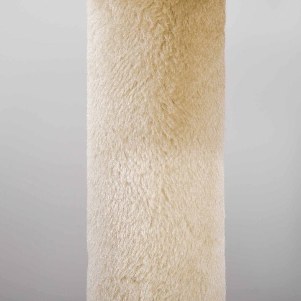 PawHut 104 cm Kočičí Škrabadlo s Platformami a Visící Kuličkou 48x48x104 cm Krémové