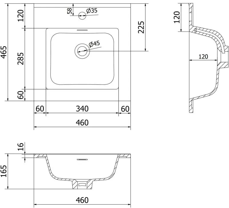 Mexen Rivel, koupelnová skříňka 45 cm s umyvadlem Otis, 1 zásuvka, drážkovaná, bílá matná, 91A20-04547-1-BF01-W18M01