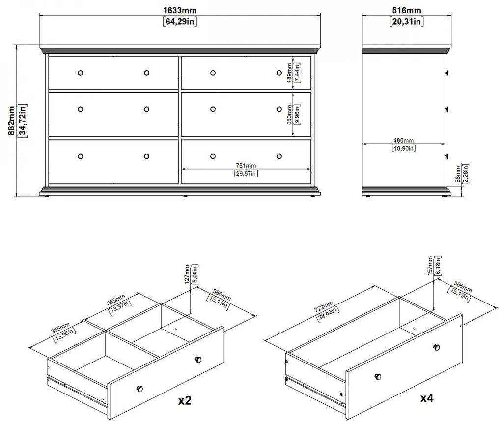 Tvilum Komoda Norby 333 černý mat