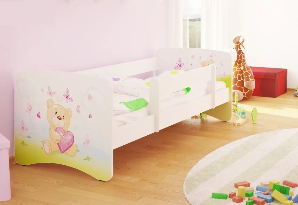 MAXMAX Dětská postel ZAMILOVANÝ TEDDY funny 160x90 cm - bez šuplíku