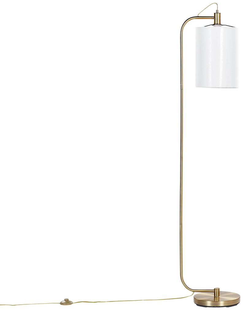 Kovová stojací lampa bílá/měděná LIBERIA Beliani