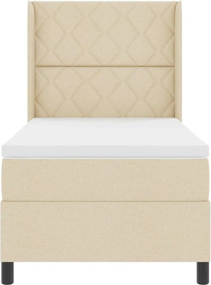 Postel s boxspringem s polštářem Krémová 200 x 100 cm textil 3341698