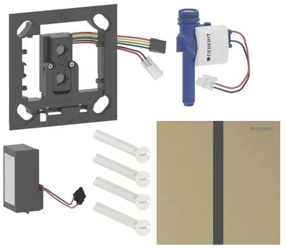 Geberit - Elektronické ovládání splachování pisoárů typ 40, síťové napájení, easy to clean, Bluetooth, kartáčovaná mosaz 116.227.QF.1