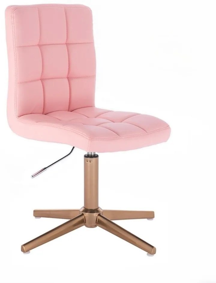 LuxuryForm DESIGN Otočná židle TOLEDO na zlatém kříži - růžová