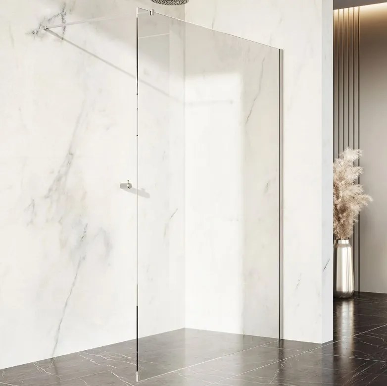 Erga Paris, sprchová zástěna Walk-In 80x200 cm, 8mm čiré sklo, chromový profil, ERG-V02-PARIS-080x200-CL-CR