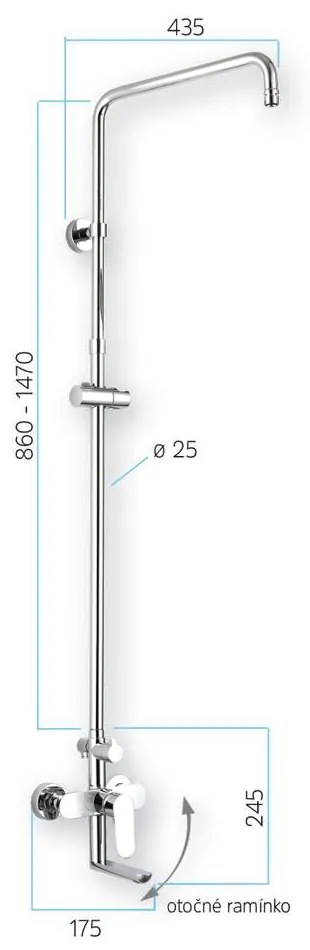 Mereo Viana sprchová souprava nástěnná baterie 150 mm hlavová sprcha černá CBE60101SF