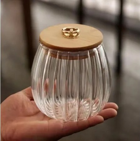 Skleněná dóza RIBBE s bambusovým víkem 700 ml