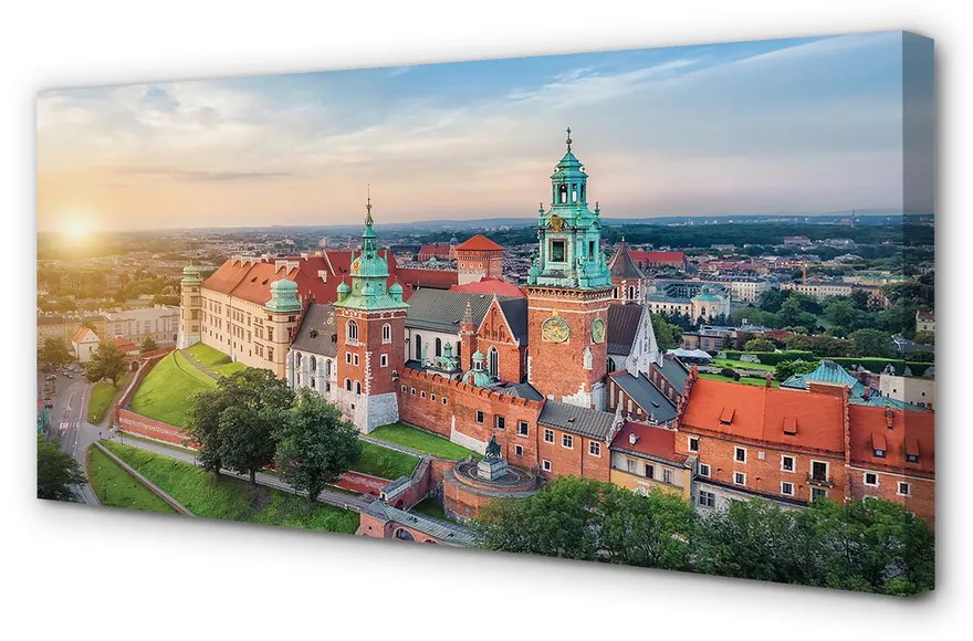 Obrazy na plátně Krakow castle panorama svítání 100x50 cm