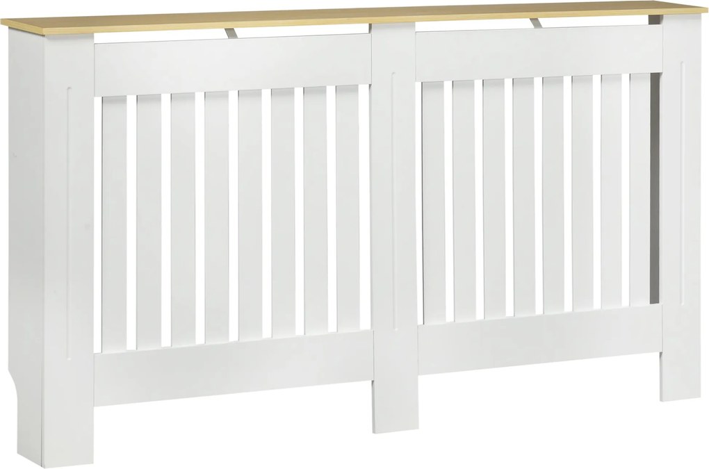 HOMCOM Kryt na radiátor 152x19x83 cm MDF s protiskluzovým zařízením Moderní design pro obývací pokoj a ložnici Bílá | Aosom