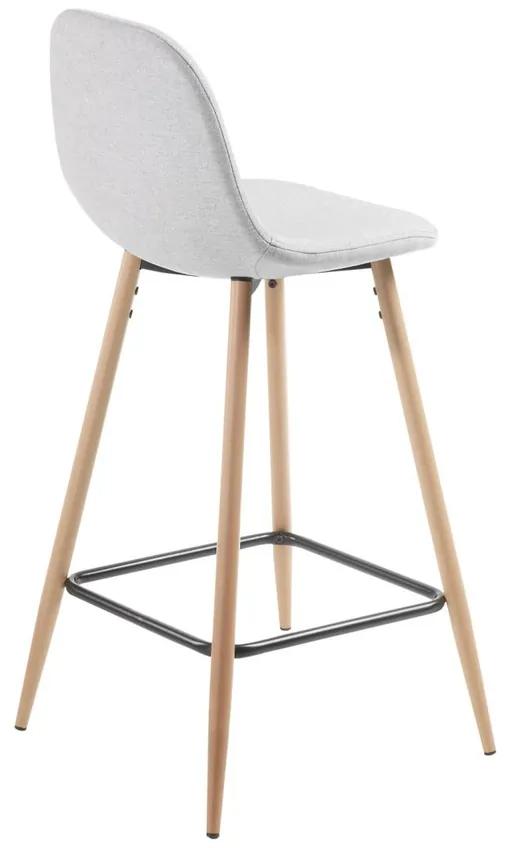 Světle šedá látková barová židle Kave Home Nolite 65 cm