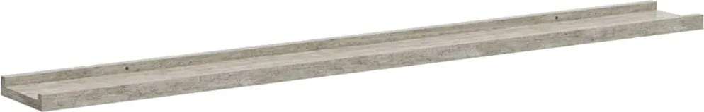 Nástěnné police 4 ks betonově šedé 100 x 9 x 3 cm 326707