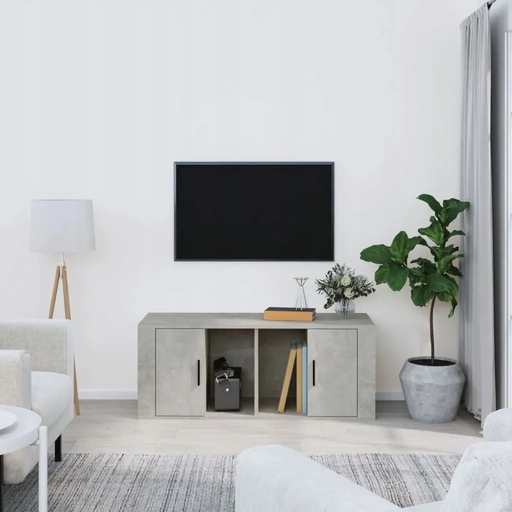 Tv Skříňka 100 X 35 X 40 Cm Kompozitní Dřevo Betonová šedá