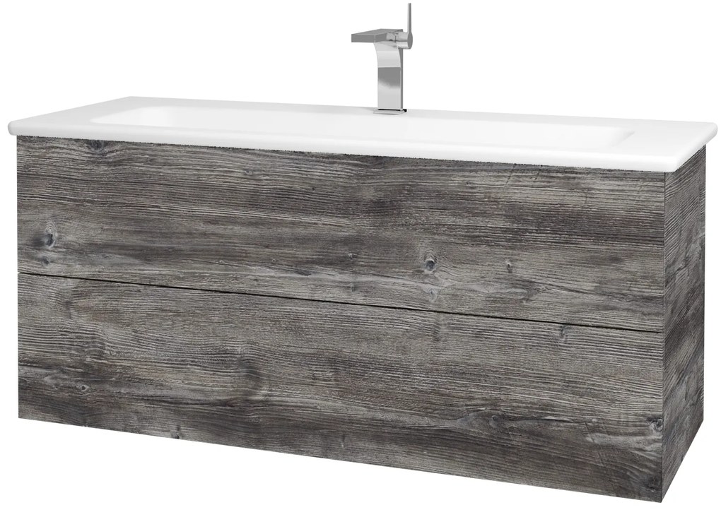 Dřevojas Koupelnová skříň VARIANTE SZZ2 120 (umyvadlo Euphoria) Varianta: N01 Bílá lesk / D16 Beton tmavý