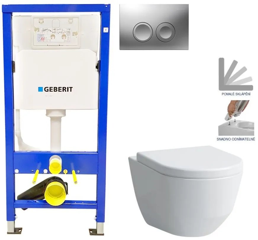 AKCE/SET/GEBERIT - SET Duofix Sada pro závěsné WC 458.103.00.1 + tlačítko DELTA21 matné + WC LAUFEN PRO + SEDÁTKO 458.103.00.1 21MA LP3