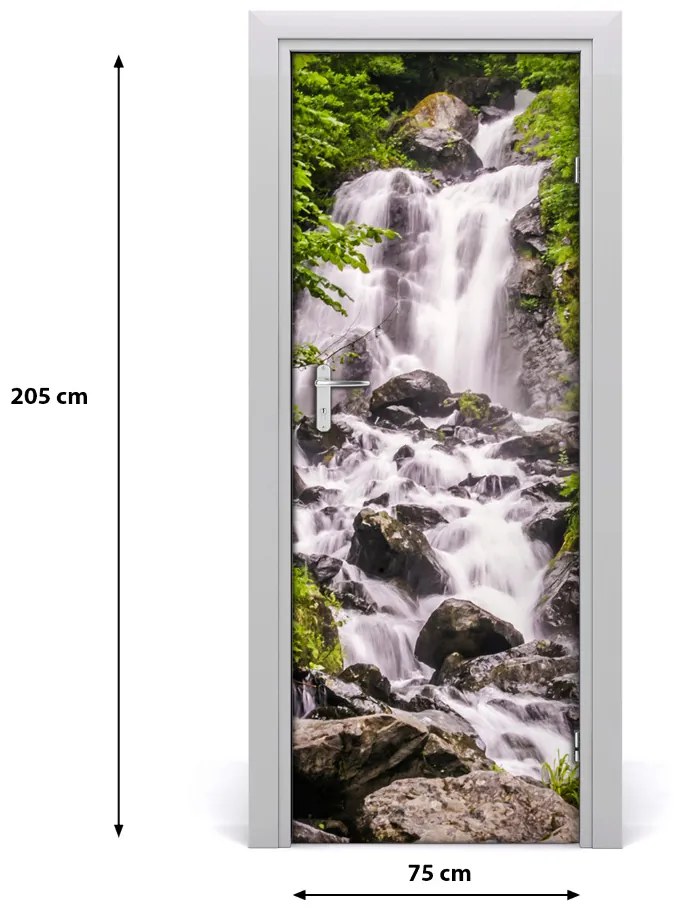 Fototapeta samolepící na dveře vodopád v lese 75x205 cm