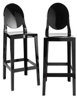 Set 2 barových židlí One More v. 65 černá, Kartell - One more 65 cm
