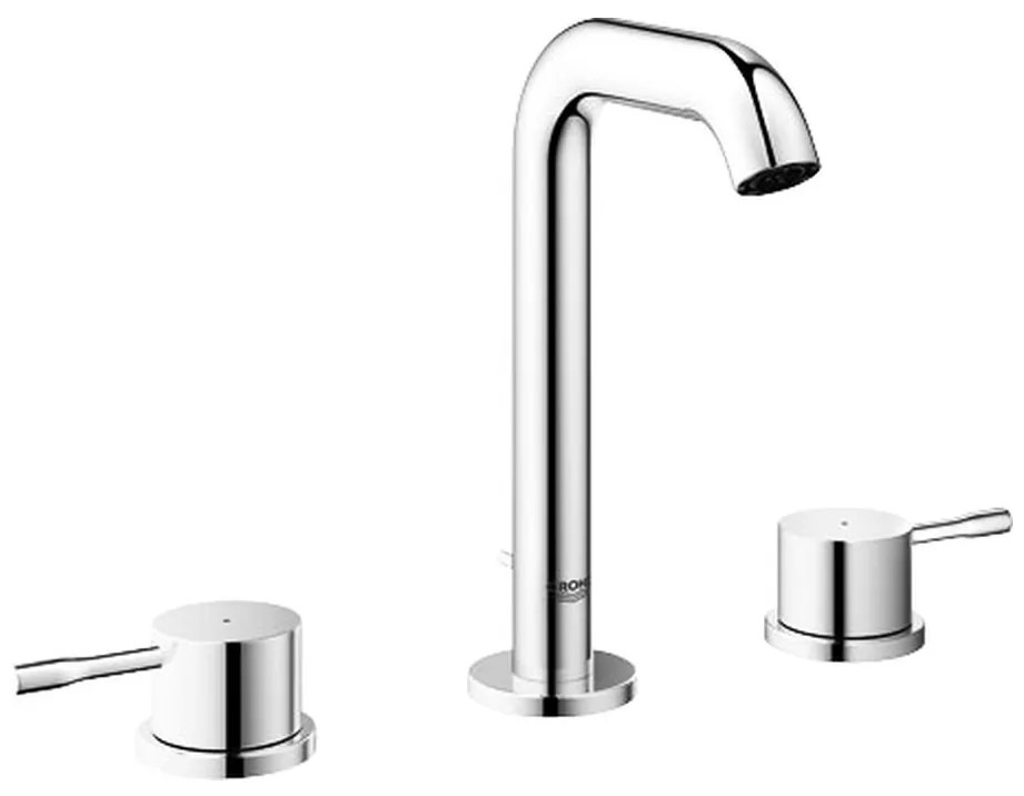 Grohe Essence New - kohoutková umyvadlová baterie tříotvorová s odtokovou garniturou, chrom 20296001