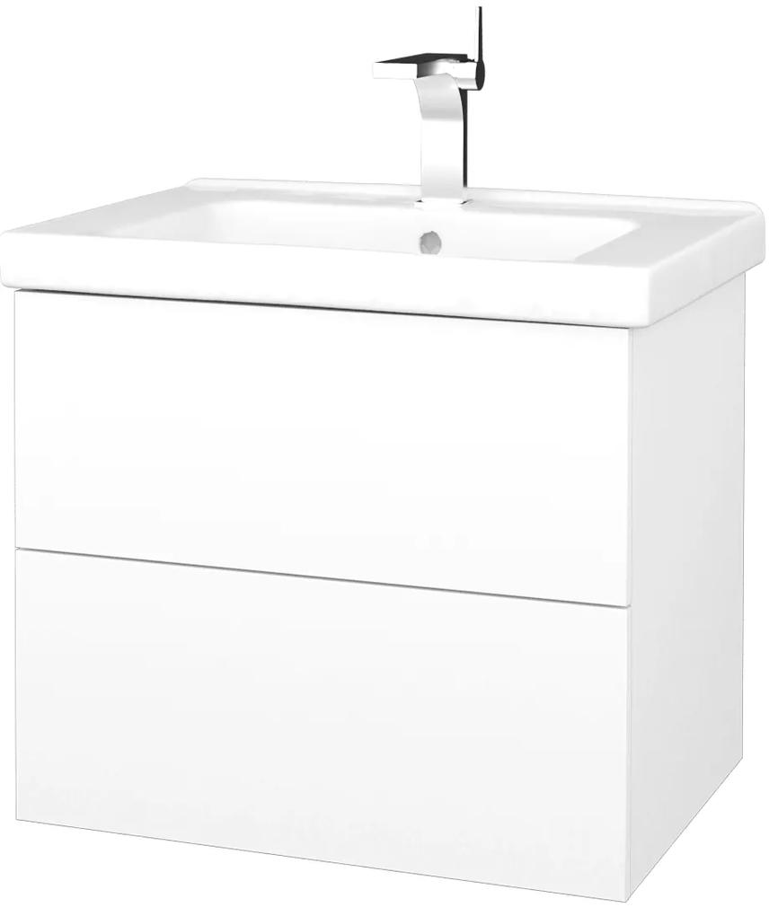 Dřevojas Koupelnová skříň VARIANTE SZZ2 65 (umyvadlo Harmonia) Varianta: N01 Bílá lesk / M01 Bílá mat
