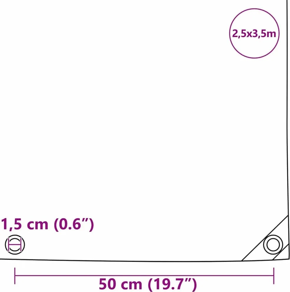 vidaXL Plachta 650g / m² 2,5 x 3,5 m [42017790] Barva: Šedá